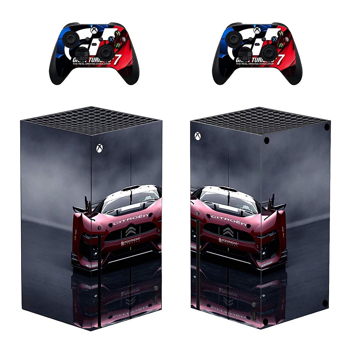 FELIPE SEIJI KUBA Xbox Series X Skin Set Vinyl Decal Skin Stickers Protective for Xbox Series X Console Kinect 2 Controllers - Racing Car