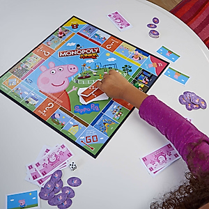 Hasbro Gaming Monopoly Junior: Peppa Pig Edition Board Game for 2-4 Players, Indoor Games for Kids, Peppa Pig Toys and Games, Ages 5+ (Amazon Exclusive)