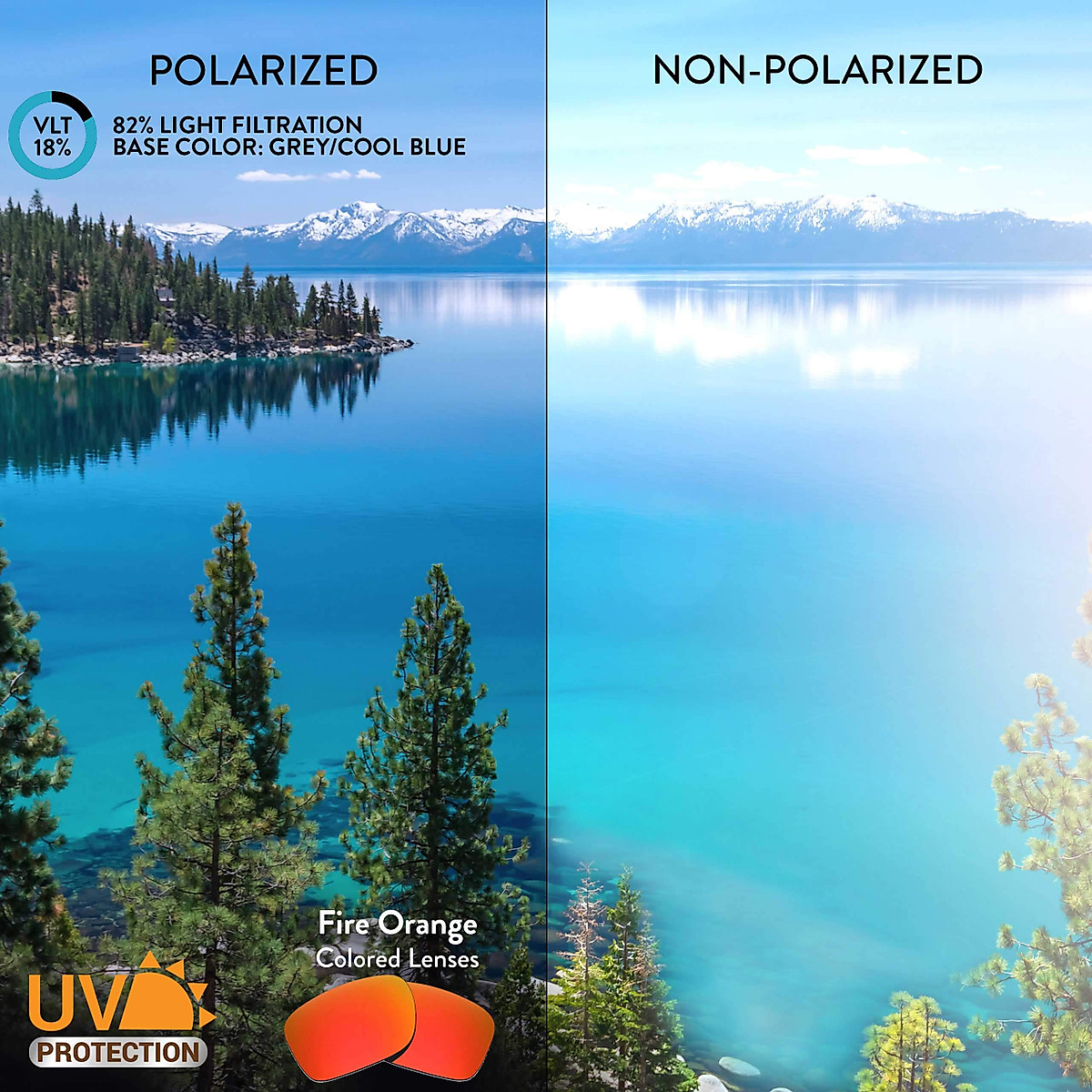 Apex Lenses Non-Polarized Replacement Lenses for Wiley X Romer 3 Sunglasses (Fire Orange)