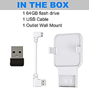 64GB USB Flash Drive and Outlet Mount for Blink Sync Module 2, Save Space and Easy Move Mount Bracket Holder for Blink Outdoor Indoor Security Camera System, Without Messy Wires or Screws
