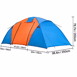 VEVOR Motorcycle Camping Tent, Spacious Design, Waterproof & Windproof, Breathable Mesh Roof, Easy Setup, 177.2" x 98.4" Floor, 78.7" Center Height