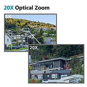 SUNBA 4K 8MP PTZ Camera Outdoor, IP PoE+ Security Dome, 20X Optical Zoom, Two Way Audio &Built-in TF Card Slot, 24x7 Automatic PTZ Tour, Night Vision up to 328ft (405-D20X 4K)