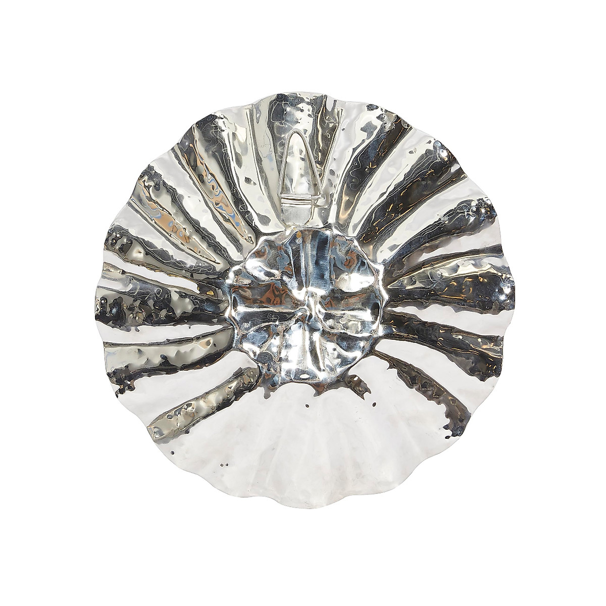 Deco 79 Stainless Steel Plate Wall Decor with Hammered Designs, Set of 3 17", 14", 11"W, Silver