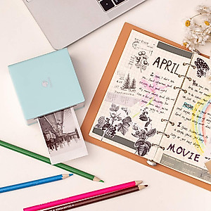 Phomemo Pocket Printer - M02 Mini Bluetooth Wireless Sticker Printer, Compatible with iOS & Android, Thermal Mobile Printer for Fun, memo, to-do List, Work Notes, DIY Journal, Green