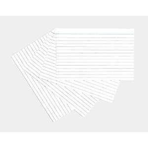 Silvine A6 White Record Cards - Lined with Headline, 100 Cards Per Pack (Size 6x4")