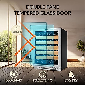 Whynter BWR-541STS 24" Built-in 54 Bottle Wine Refrigerator Cooler, Stainless Steel, One Size, Silver