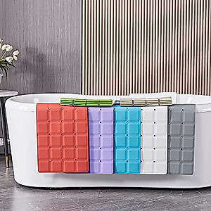 Webos Foldable Non Slip Silicon Bath Mat Bathtub mat Shower mats no Suction Cups for Textured Tub and Reglazed Tub(Foldable - Black, 28-inch x 14-inch)