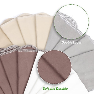 haakaa Reusable Cotton Cloth Wipe - Ultra Soft Absorbent Baby Diaper Wipe|Washable Home Kitchen Cleaning Rags|Safe Personal Baby Care Tissue -16PK Size L