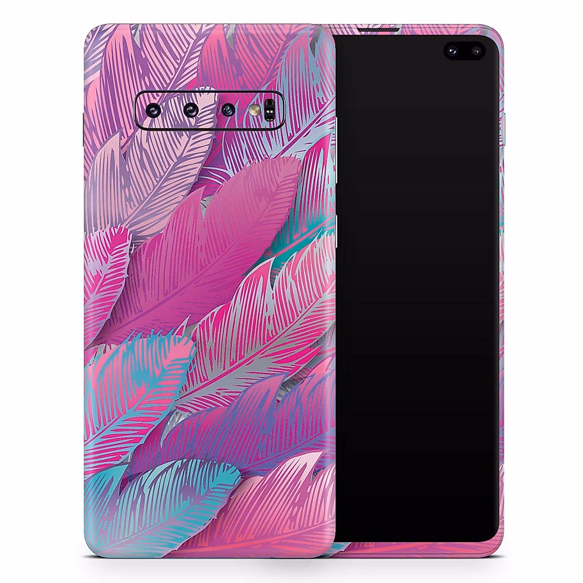 DesignSkinz Spectral Vector Feathers Protective Vinyl Decal Wrap Skin Cover Compatible with The Samsung Galaxy S20 (Screen Trim & Back Glass Skin)