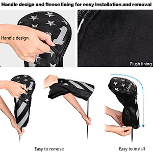 Craftsman Golf Star and Stripe Black and Gray US Style Patriotic Driver Headcover Cover 460cc