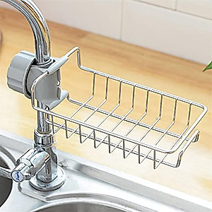 TraveT Rack Drain Storage Rack Drain Rack Free Punch Faucet Drain Rack Shelf Stainless Steel Adjustable Storage Household