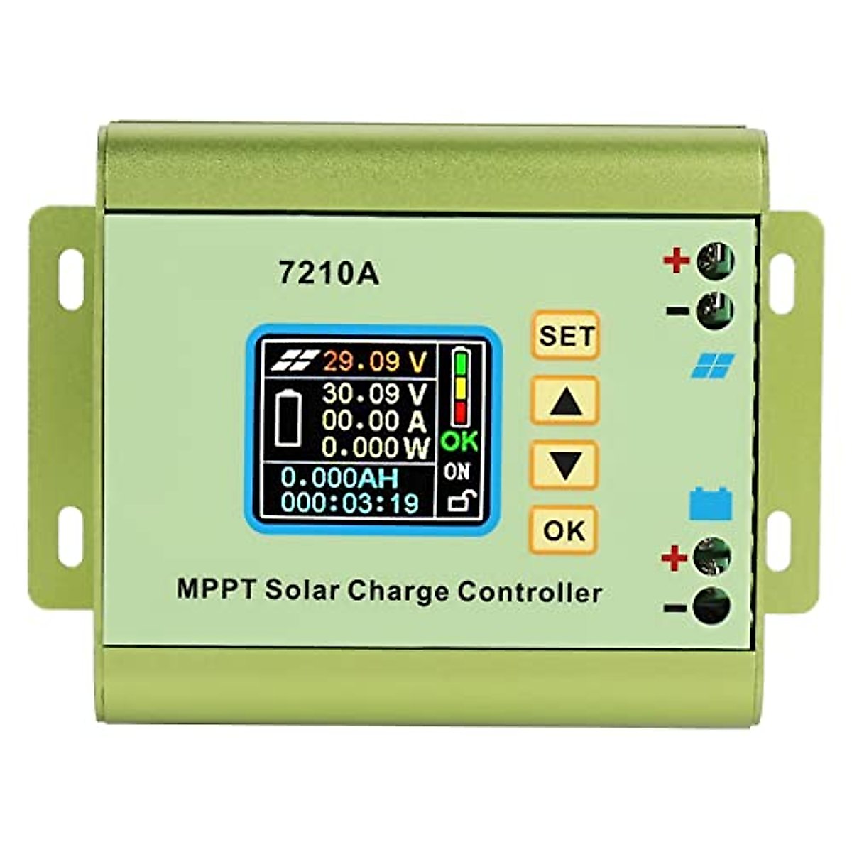 Akozon Solar Charge Controller LCD Display MPPT Solar Panel Charge Controller for Lithium Battery