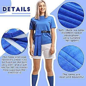 Oudain 3 Pcs Football Towel Quarterback Football Field Towel Closed Football Accessories Microfiber Sports Towels with Hook and Loop Straps for Football, Golf, Gym (White Black Blue)