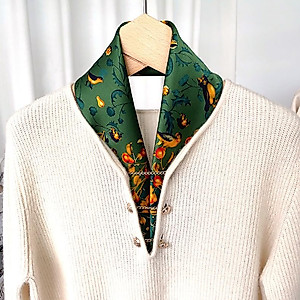 ANDANTINO Mulberry Silk Square Scarf for Hair-27''x27''- Women Men Natural Silk Neckerchief(Jade Green)