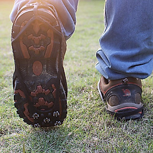 Homebeast 1 Pair 5-Teeth Tooth Anti-Skid Spikes Cleats Flexible Ice Snow Crampons Gripper Anti Slip Snow Shoes Boot for Hiking Climbing Winter Outdoor