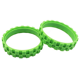 Ashineme Tires Compatible with Irobot Roomba Wheels Series, Anti-Slip, Great Adhesion and Easy Assembly,Replacement for All Roomba Models,Green,1pair