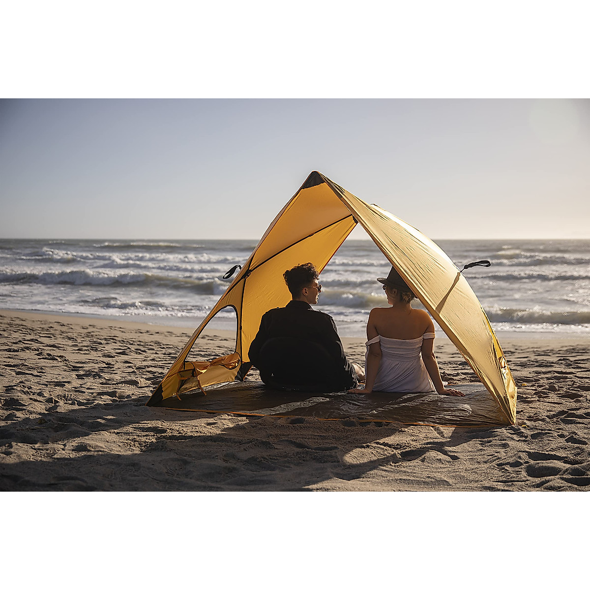 ONIVA - a Picnic Time brand - Pismo A-Frame Beach Tent - Pop Up Tent - Beach Shade, (Light Orange)
