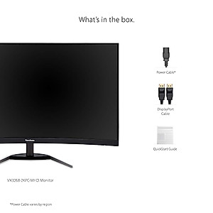 ViewSonic OMNI VX2768-2KPC-MHD 27 Inch Curved 1440p 1ms 144Hz Gaming Monitor with FreeSync Premium, Eye Care, HDMI and Display Port