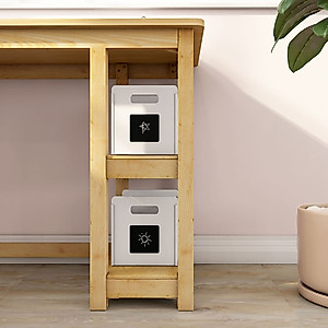 Max & Lily L Shaped Desk, Corner Desk for Home Office, Gaming, Computer with Storage Shelves, 55 x 55 Inches, Natural