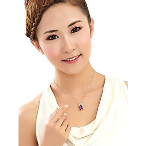 Cy trendy 18K White Gold Plated Pendant Natural Crystal Amethyst Healing Point Chakra Bead Stone Pendant Jewelry