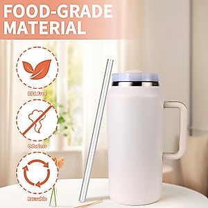 KEUYE 64oz Straw Compatible With Stanley, Extra Long Quencher 64 oz Straw,Cleaning Brush And Iceflow Flip Straw Tumbler 64 oz Compatible With Stanley Accessories,Resuable Ice Flow Flip Straw 64 oz