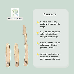 3 ct professionaldermaplaning tool at-home trending foldable eyebrow shaper razor bikini body hair removal exfoliator shaver facial remover scraper precision edge
