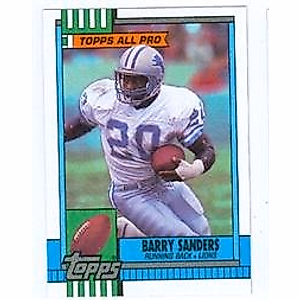 Barry Sanders football card 1990 Topps rookie card (Detroit Lions) #352