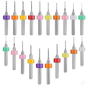 20 Pcs Micro Drill Bit Set 0.3-1.2mm Micro Drill Bits Tungsten Steel PCB Print Circuit Board Flute CNC Router Bits Shank for Rough Stone Jewelry Punching Engraving