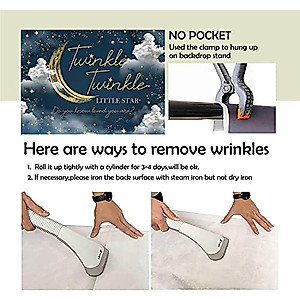 Aumeko Twinkle Little Star Baby Shower Backdrop Galaxy Sky Stars Navy Blue Baby Shower Gender Reveal Background Gold Starry Over The Moon Clouds Banner Cake Table Decoration