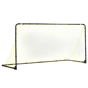 Franklin Sports Premier Steel - Folding Backyard Soccer Goal with All Weather Net - Kids Backyard Soccer Net - Easy Assembly - 10x5' - Black