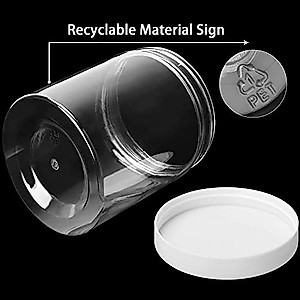 Habbi 24 Pack 8oz Slime Containers with Lids Plastic Jars Containers for Slime with White Water-Tight Lids and Stickers Mini Storage for DIY Slime Making, Candy, Beads, Art Crafts, Lotion, BPA Free