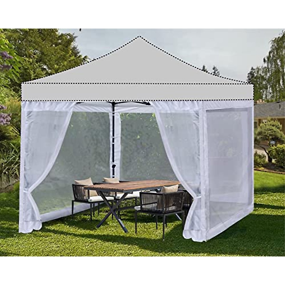 ABCCANOPY Mesh Sidewalls for 10' x 10' Pop-Up Tent Canopy, White (4 Sidewalls Only, NOT Including Frame and Top)