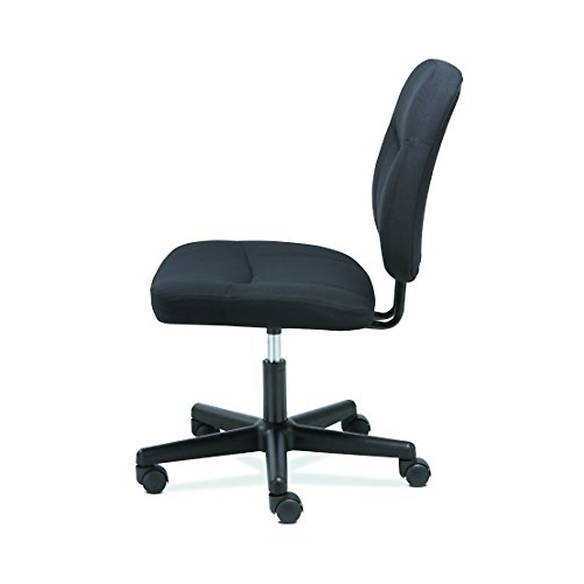 HON Sadie Home Office Desk Chair No Arms, Swivel Desk Chair With Wheels, Task Computer Chair for Office Desk, Black