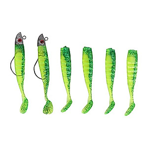 Velaurs Silicone Fishing Bait, Artificial Fishing Bait Feel Comfortable for Saltwater for Freshwater for Anglers(Oil Green)