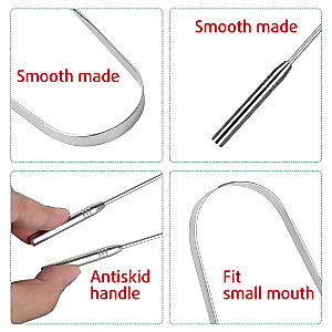 Tongue Scraper, Effective Tongue Cleaner 2 Pack Surgical Stainless Steel Rustproof Tongue Scrapers Reusable Lifetime Dental Scraper with Handy Carrying Store Case - New
