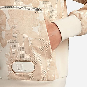 Nike Men's Standard Issue Dri-Fit Midweight Pullover Basketball Hoodie (Large, Pearl White/Flower AOP)