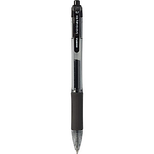Zebra Pen Sarasa Dry X20 Retractable Gel Pen, Medium Point, 0.7mm, Black Ink, 12-Pack