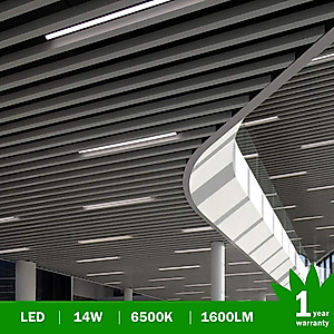 LightingWill LED T5 Integrated Fixture 3FT, Daylight White 6000~6500K, 14W, Linkable LED Shop Light, LED Ceiling Light and Under Cabinet Light,Corded Electric with Built-in ON/Off Switch, 4 Pack