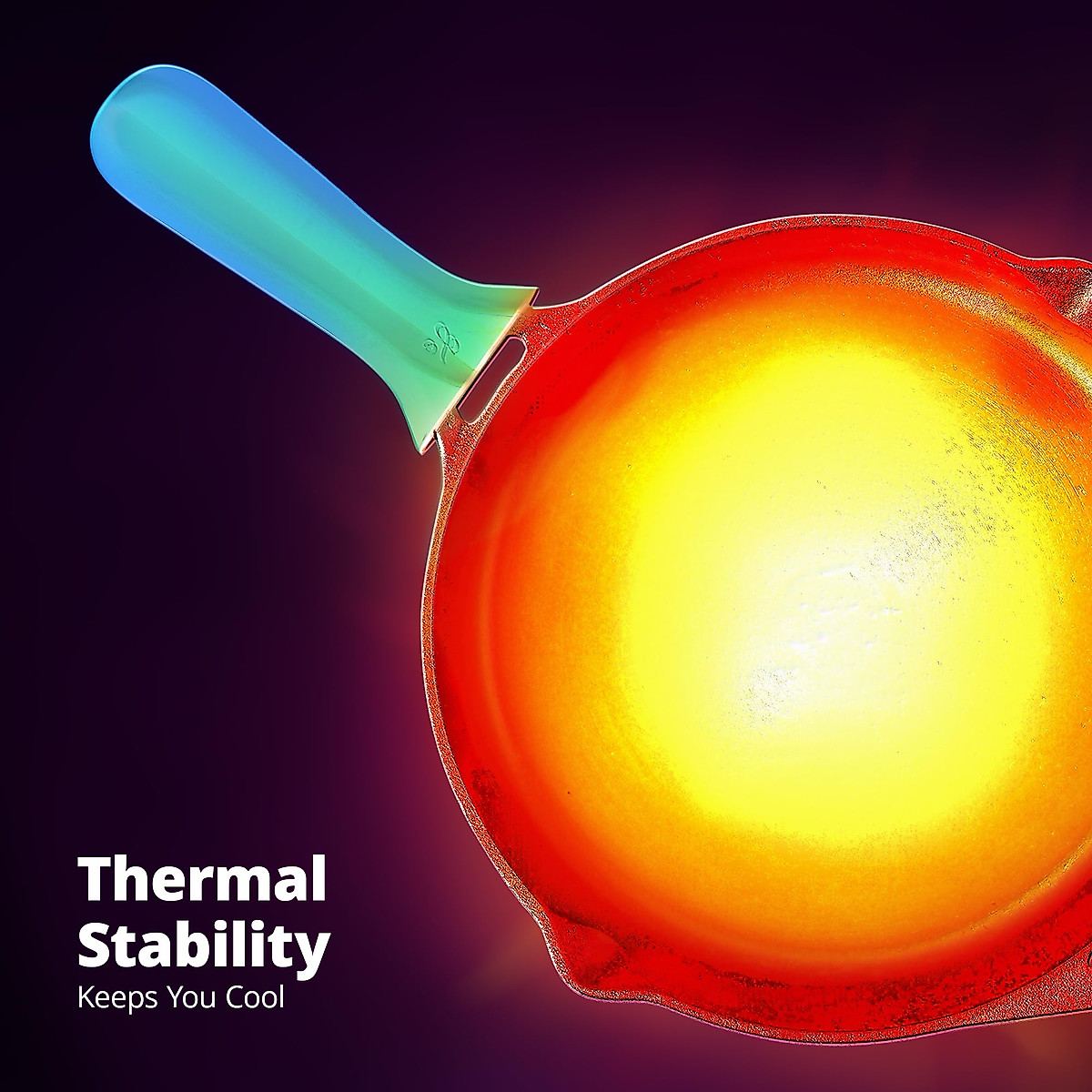 Greater Goods Silicone Handle Cover Designed for Greater Goods Cast Iron Skillet and Griddle, Stone Blue