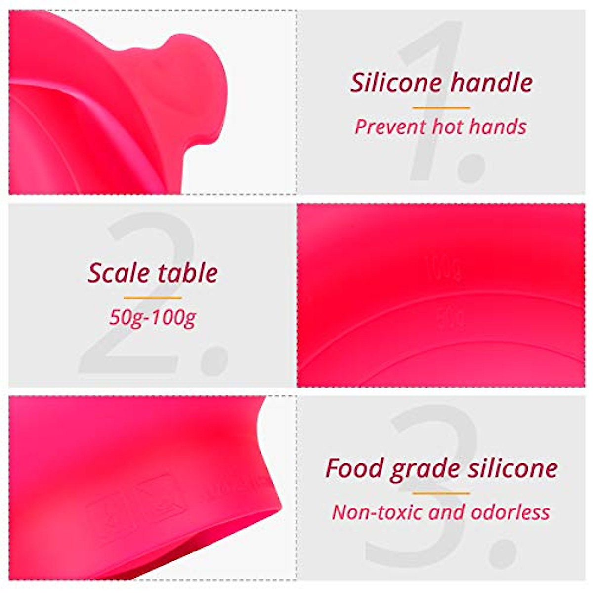 KUFUNG Kitchen Microwave Popcorn Popper Collapsible, BPA Free Silicone Popcorn Popper Microwave Collapsible Bowl, Quick & Easy Popcorn Popper Silicone Microwave (S, Rose Red)