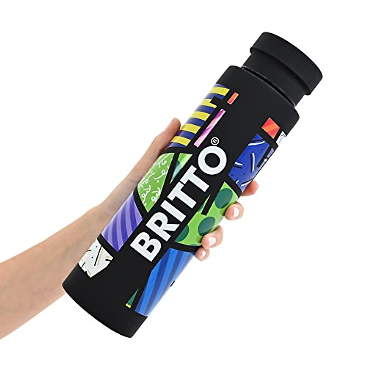 BRITTO Romero 25oz Insulated Water Bottle, Stainless Steel, Colorful Landscape - Black'