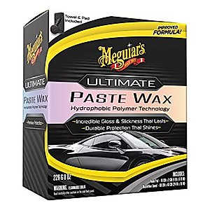Meguiar's Ultimate Paste Wax, Durable Protection That Shines, Towel and Pad Included - 8 Oz Container