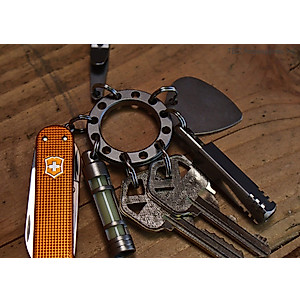 UFO-MS Mothership Titanium Keychain Organizer for Everyday Carry Keyring Customization, Key Organizer, Holder, Pocket Key Chain, Keeper, Compact, 12 Holes