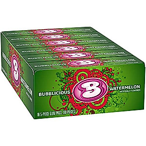 Bubblicious Watermelon Gum, 18 Packs of 5 Pieces (90 Total Pieces)