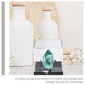 VOSAREA Specimen Display Case Crystal Storage 8pcs Clear Acrylic Box Square Rock Mineral Collection Display Case Specimen Sample Storage Acrylic Show Box Crystal Display Case Trinket Boxes