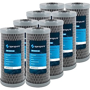 SpiroPure SP-NCP-BB 10x4.5 10 Micron Dual Purpose Sediment and Carbon Water Filter Cartridge NCP-BB 155398-43 (Case of 8)