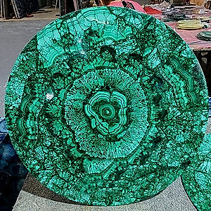 42 x 42 Inches Round Marble Dining Table Top Semi Precious Stone Overlay Work Meeting Table for Office Decor