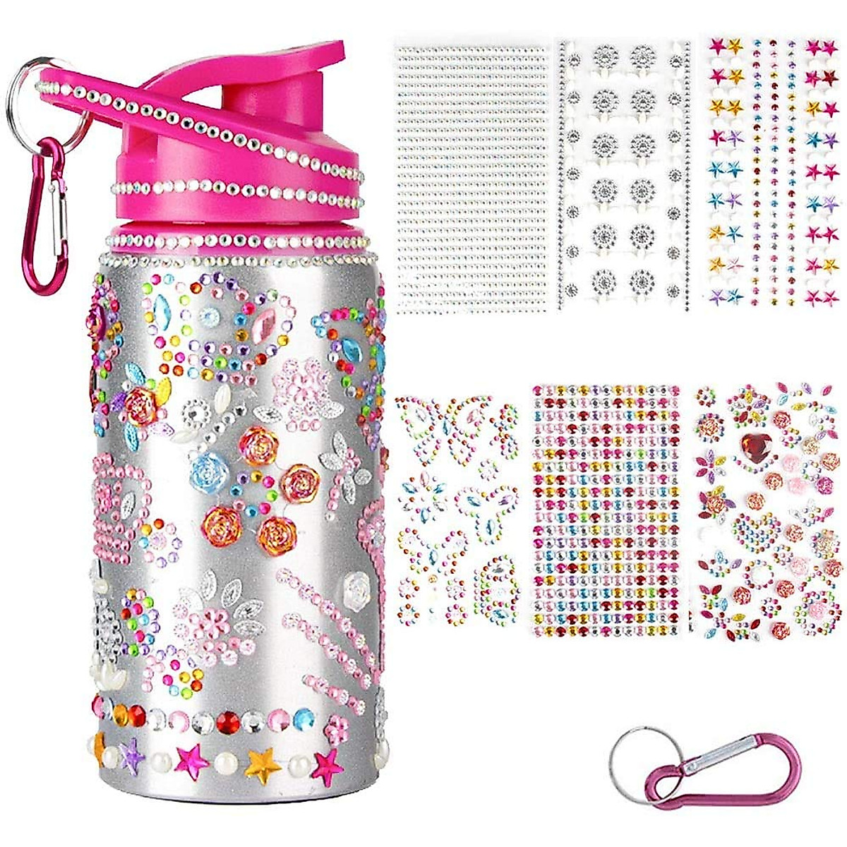 Decorate Your Own Water Bottle for Girls Kids Teen Girl Gift, Fun DIY Arts and Crafts Children, Birthday Gifts Grils Cute School Bottles Christmas Gifts, Pink