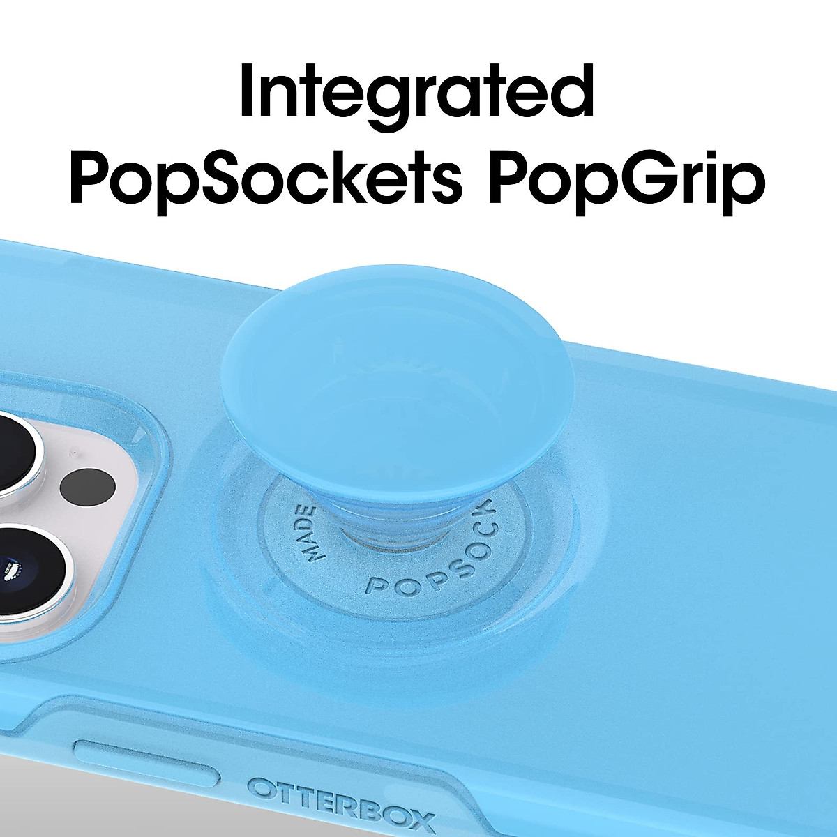 OtterBox iPhone 14 Pro Max (ONLY) Otter + Pop Symmetry Series Clear Case - YOU CYAN THIS (Blue), integrated PopSockets PopGrip, slim, pocket-friendly, raised edges protect camera & screen