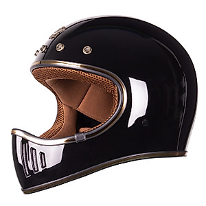 ROYAL M141 Full face Motorcycle Helmet - DOT Approved - Unisex, Classic, Elegant Design (Gloss Black, M)